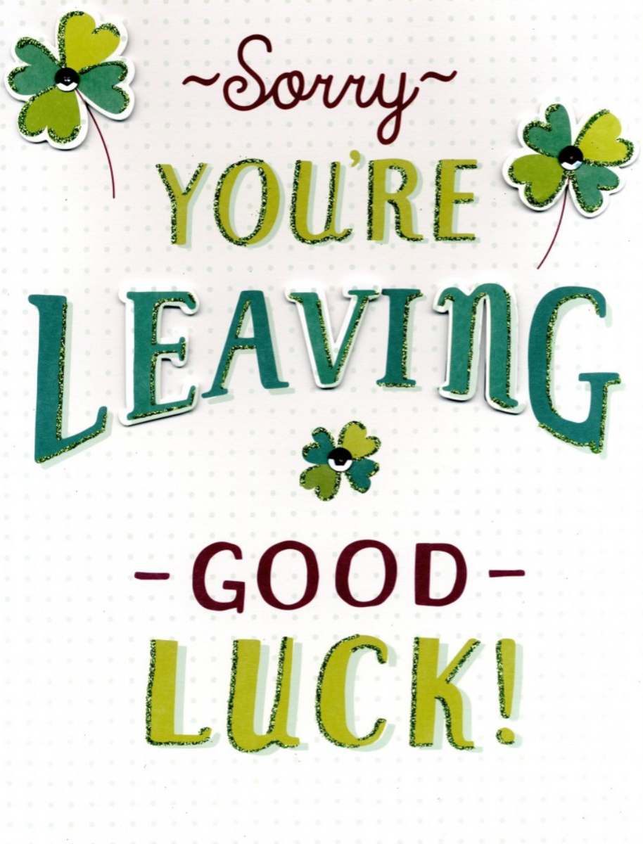 Oversized Card Goodbye & Good Luck - 4 Leaf Clover – Take Note ...